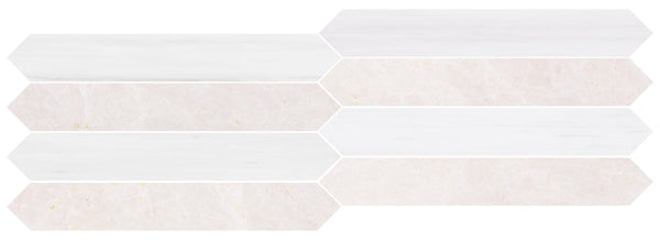 Altura Stone and Tile Glacier White Honed Picket 2''x12'' 3/8'' Field ...