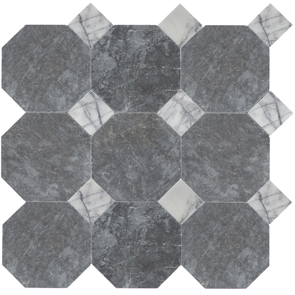 Altura Stone and Tile Lovina Grey Tumbled Octagon 8'' 3/8'' Field Tile ...