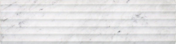 Bianco Carrara Honed Flute-In 6'' x 24'' x 3/8'' Field Tile - Altura ...