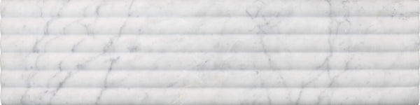 Bianco Carrara Honed Flute-Out 6'' x 24'' x 3/8'' Field Tile - Altura ...