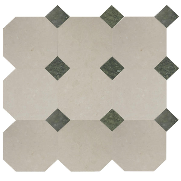 Altura Stone and Tile Crema Ella Honed Octagon 12'' 3/8'' Field Tile ...