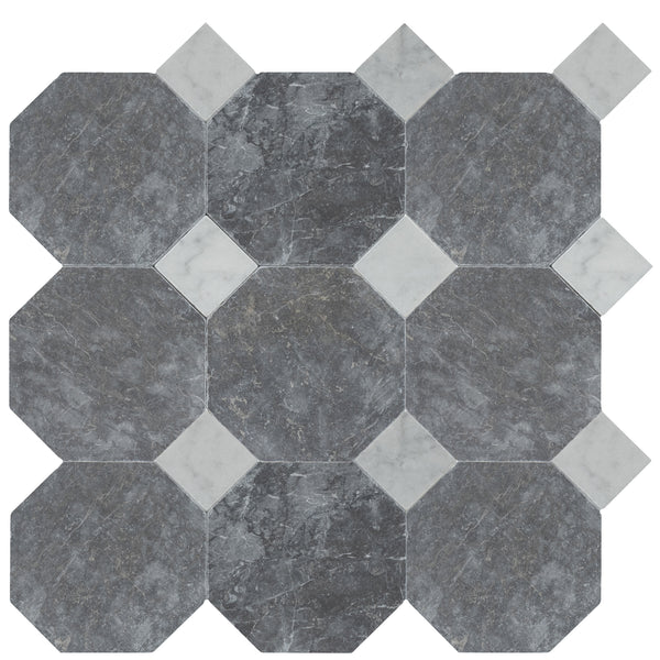 Altura Stone and Tile Lovina Grey Tumbled Octagon 8'' 3/8'' Field Tile ...