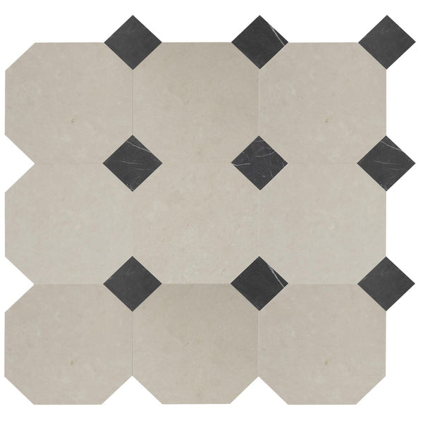 Altura Stone and Tile Crema Ella Honed Octagon 12'' 3/8'' Field Tile ...