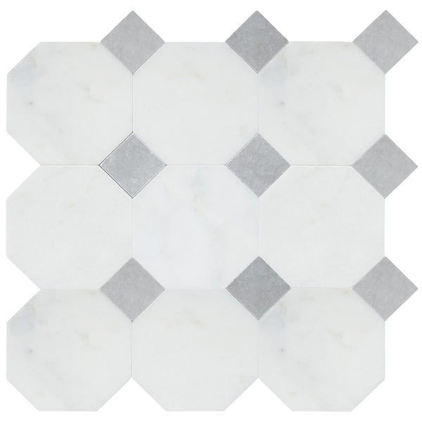 Altura Stone and Tile Afyon White Tumbled Octagon 8'' 3/8'' Field Tile ...