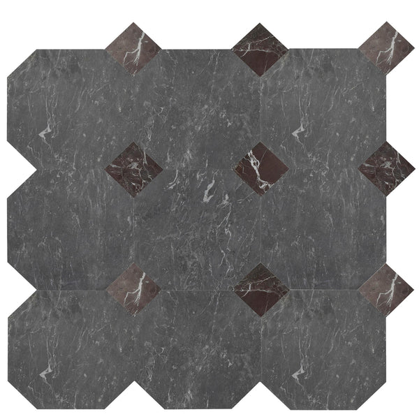Altura Stone and Tile Lovina Grey Honed Octagon 12'' 3/8'' Field Tile ...