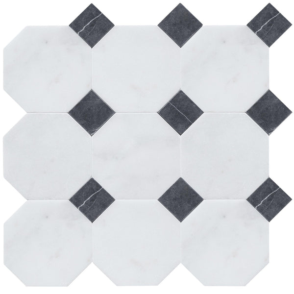 Altura Stone and Tile Afyon White Tumbled Octagon 8'' 3/8'' Field Tile ...